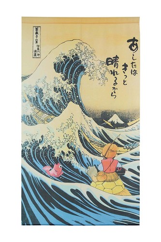 JAPANESE Noren Curtain NEW UKIYOE NAMI WAVE Fairy tale-Taro Urashima | eBay