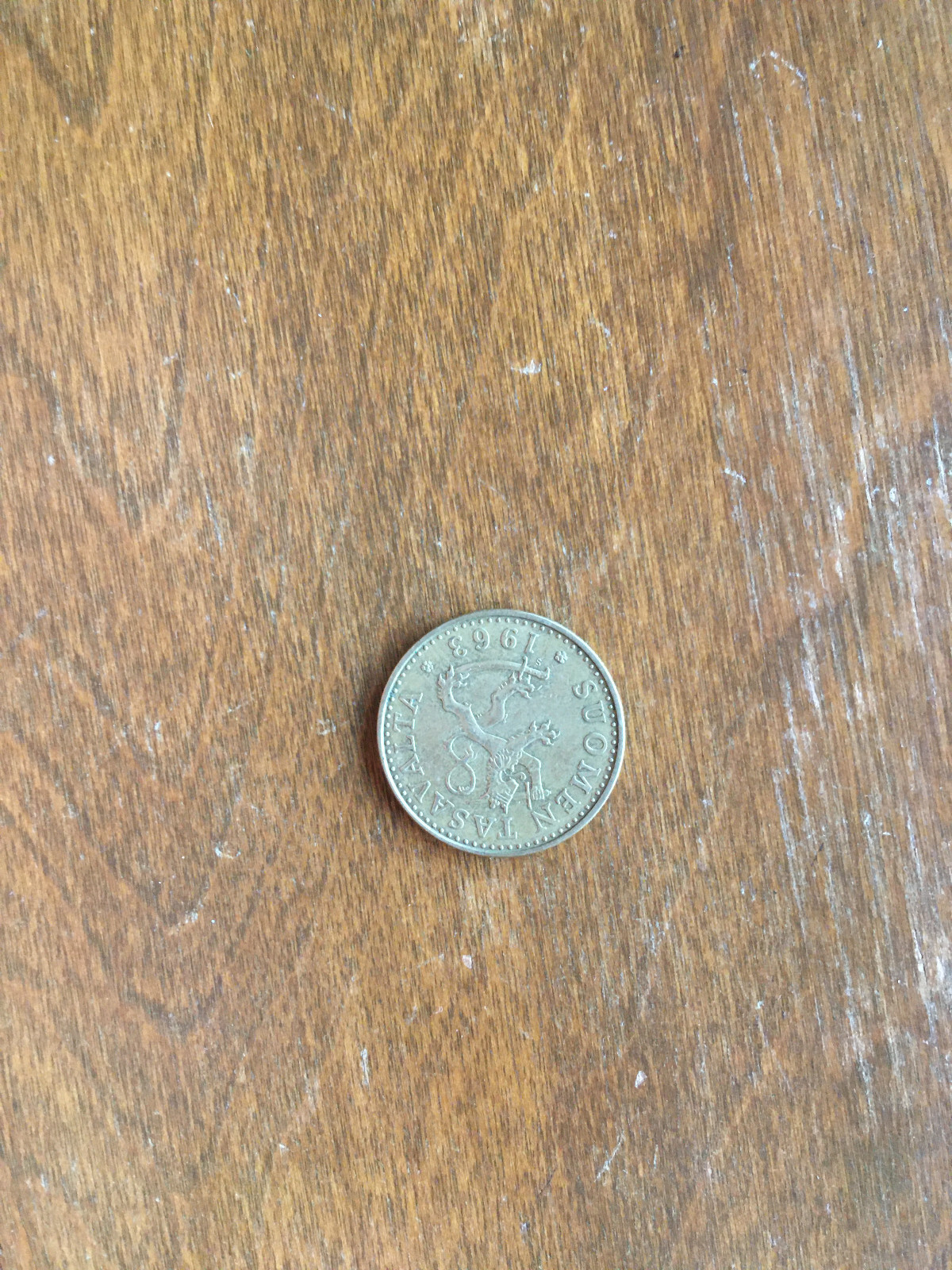 1963 Suomen Tasavalta Finland 20 Pennia Coin lion with sword fir tree ...