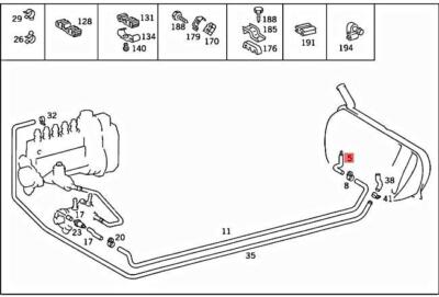 Genuine MERCEDES C123 S210 W116 W123 W124 W126 W201 W210 Fuel hose ...