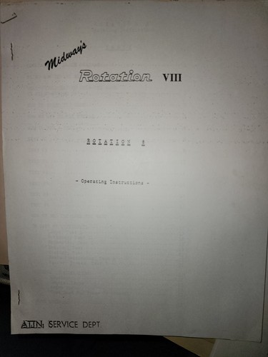 Rotation 8 Pinball Manual & Schematics VIII Midway | eBay