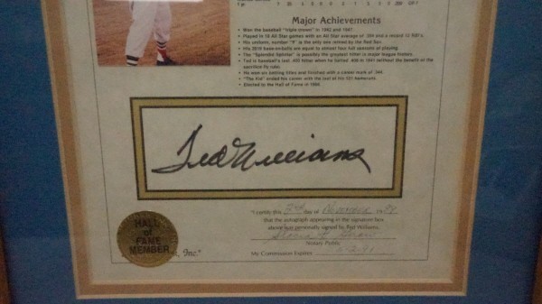 Authentic Hand Signed Ted Williams Picture No Reserve | eBay