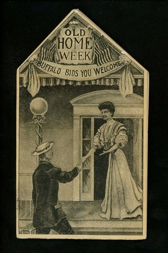 Buffalo, New York NY Vintage Fold Out Novelty postcard Old Home Week w ...