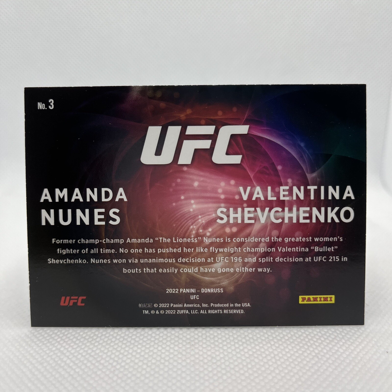 2022 Donruss UFC Amanda Nunes/Valentina Shevchenko Duos #3 | eBay