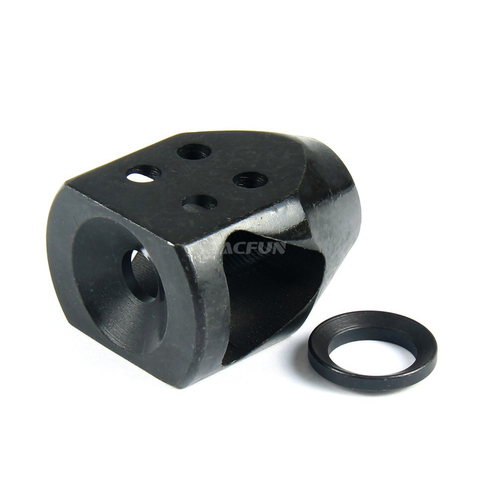 Tanker Style Short Compact Mini Muzzle Brake 1/2x28 Pitch for .223 556 ...