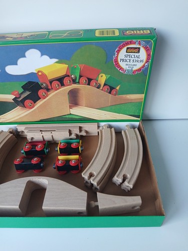 Vintage BRIO Wooden Train Set 100 Complete Made in Sweden Figure 8 Wood ...