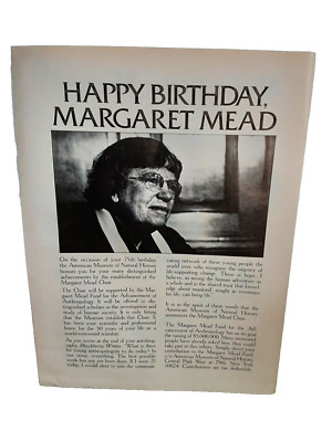 1976 Margaret Mead Happy Birthday Natural History Original Print Ad ...