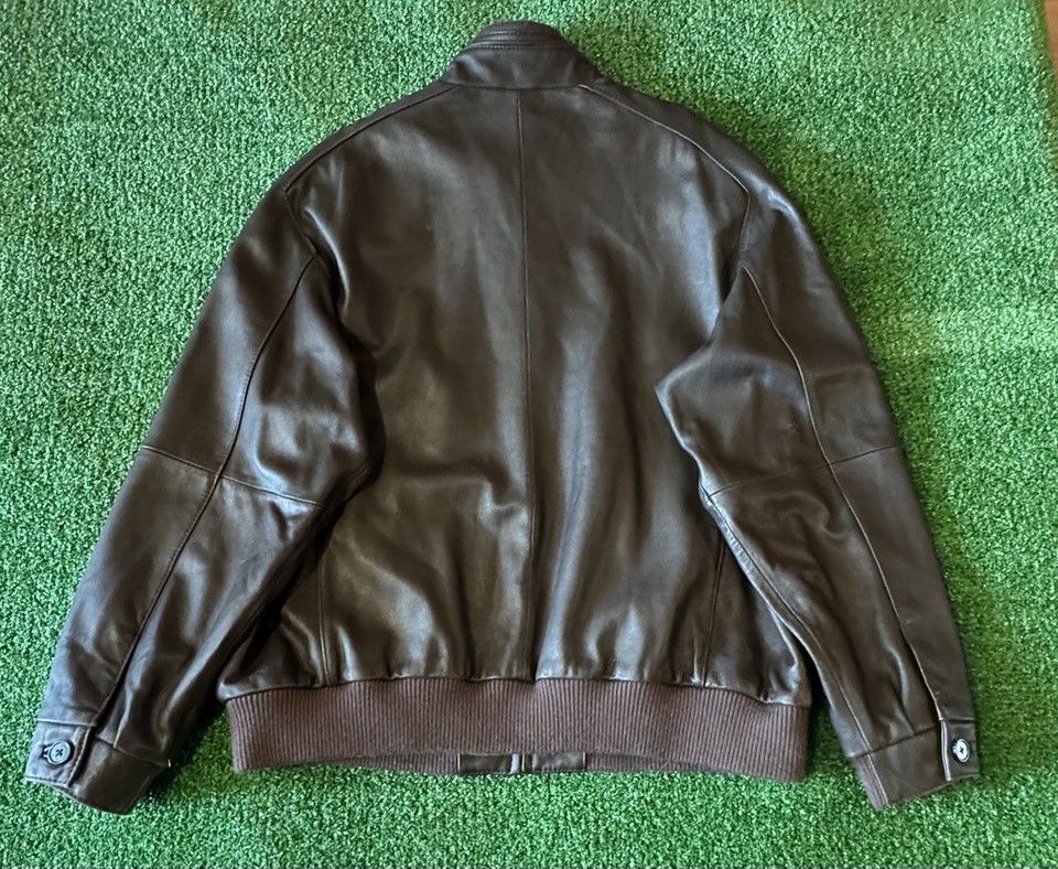 Jos A Bank Soft Brown Leather Jacket XL Signature Collection Pocket ...