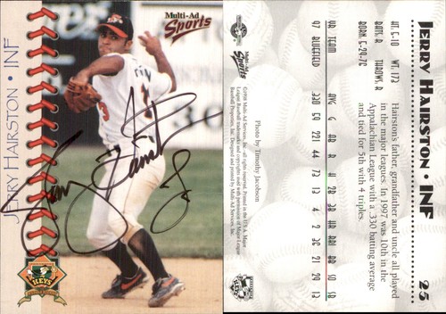 Jerry Hairston Signed 1998 Multi-Ad Frederick Keys RC Card *Autograph ...