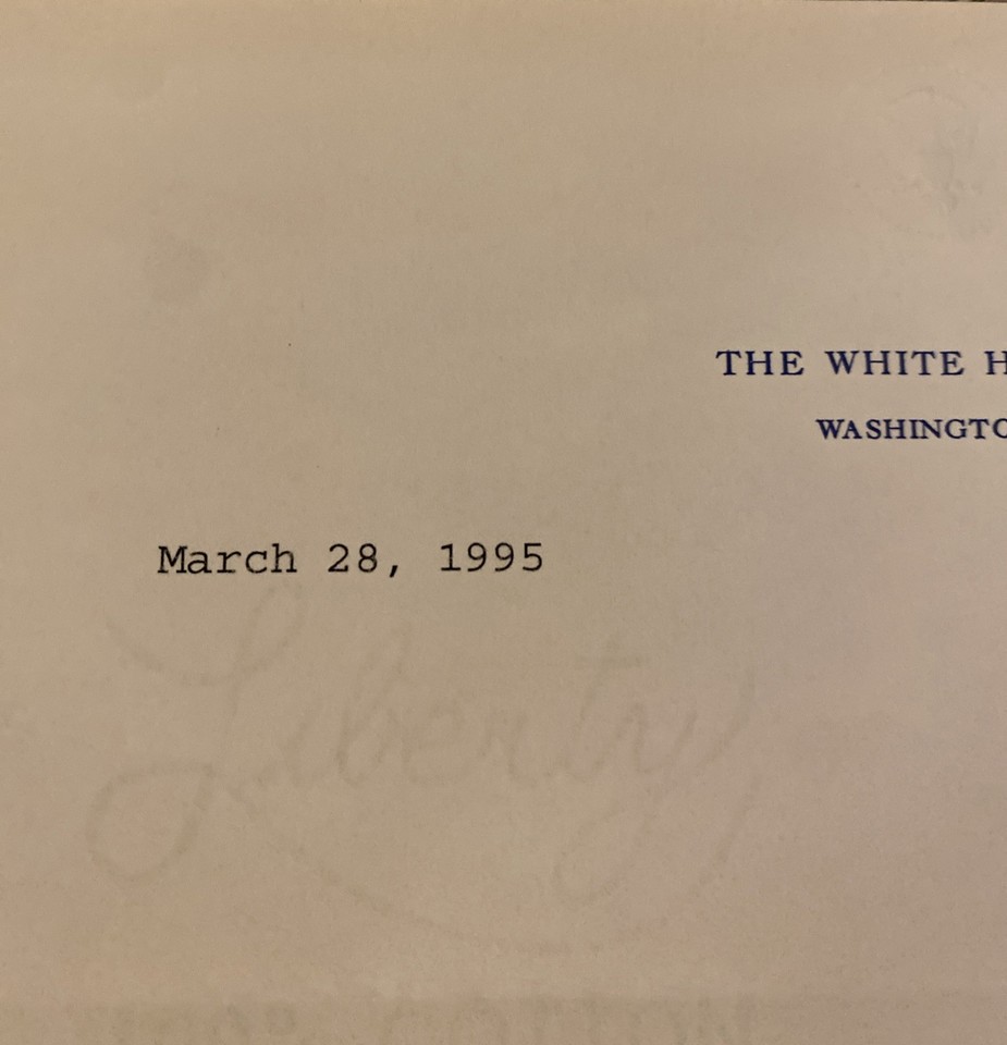 President BILL CLINTON SIGNED PERSONAL LETTER White House March 1995 | eBay