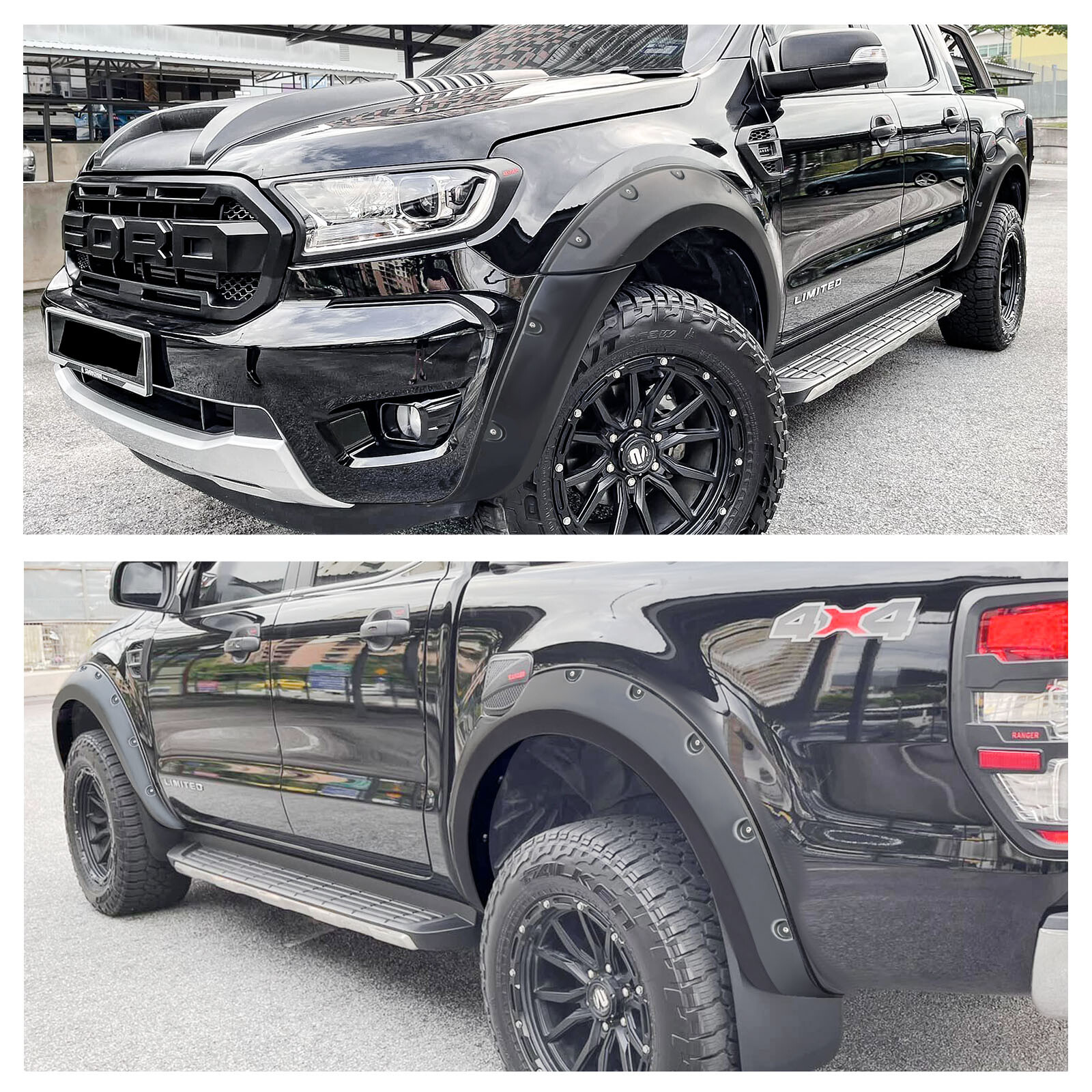 28mm Wide Wheel Arch Kit Extensions Fender Flare for Ford Ranger 2015 ...