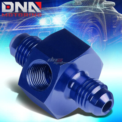 4AN AN4 AN-4 MALE UNION 1/8" NPT SIDE PORT BLUE ALUMINUM ANODIZE ...