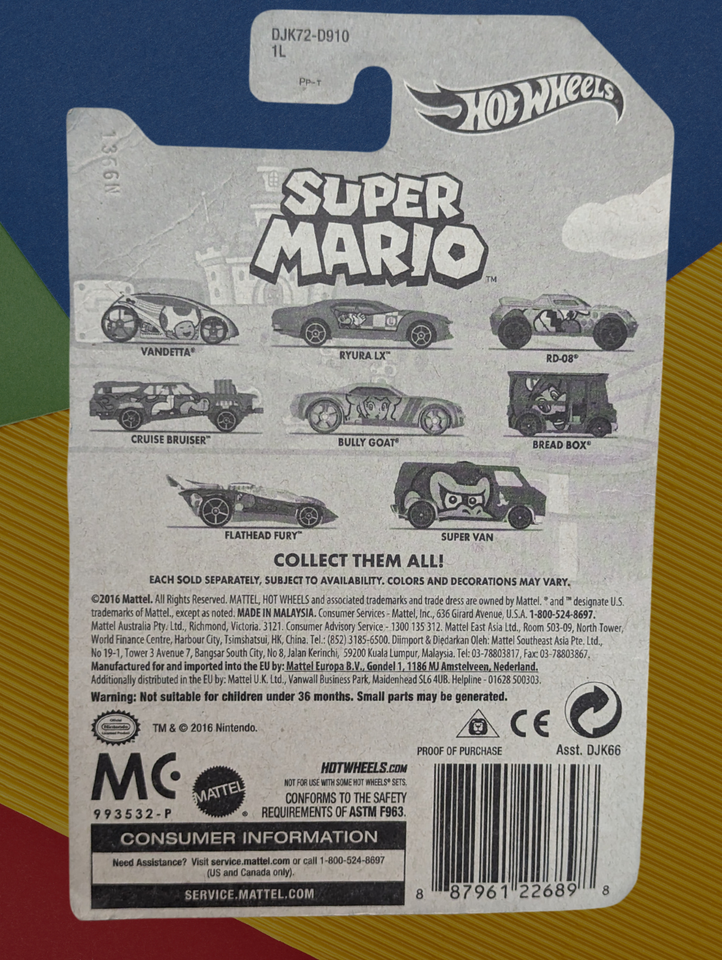 Hot Wheels 2016 SUPER MARIO RYURA LX: LUIGI THEME | eBay