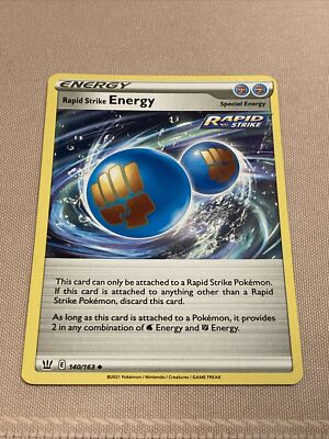 Pokémon TCG Battle Styles Rapid Strike Energy Uncommon Regular #140/163 ...