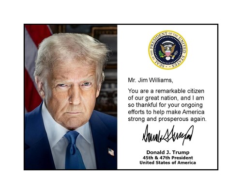 Personalized Donald Trump 8x10 Signed Official 47th photo portrait YOUR ...