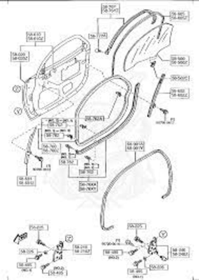 MAZDA GENUINE OEM RX-7 FD3S Door Seaming Welt Mall SET | eBay