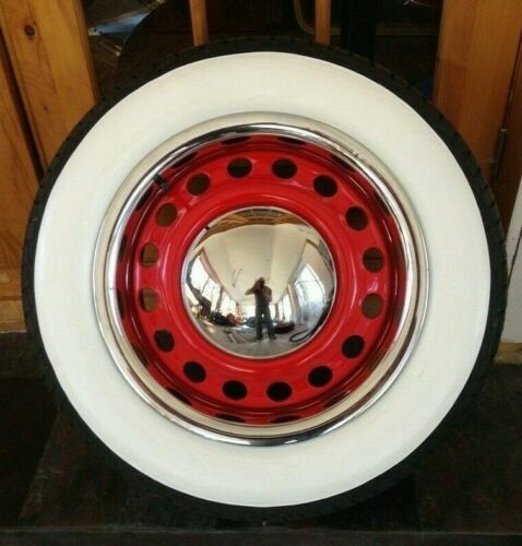 USA tire style 15x4" Tire Rubber White Walls 3" Wide Chevy bel air 150/ ...