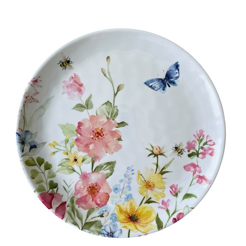 Rachel Ashwell Melamine Dinner Plate Set of 4 Spring Floral Butterfly ...