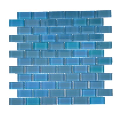 Glass Mosaic for Waterline Pool Tile and Backslash 12"x12" Modern Aqua ...