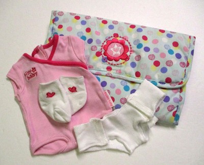 American Girl Bitty Baby Changine Pad Bodysuit Heart Socks & Diaper Set ...