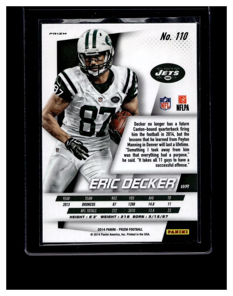 2014 Panini Prizm #110 Eric Decker Panini Logo Prizm | eBay