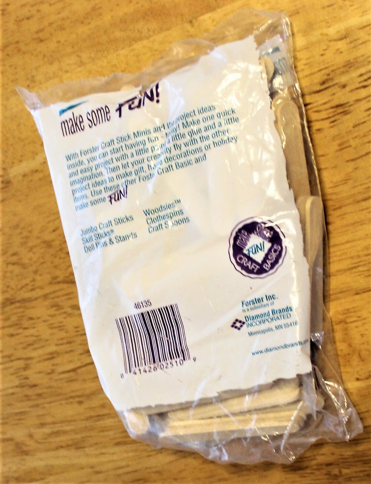 Forster: CRAFT STICK MINIS - Wood - w/instructions Ideas -150 Count ...