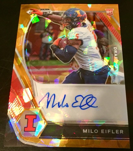 2021 Prizm Draft #DPA-MIL Milo Eifler Autograph Orange Cracked Ice RC ...