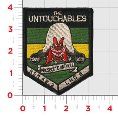 4" NAVY HSM-49.3 UNTOUCHABLES LHD-5 HELICOPTER SQUAD HOOK LOOP ...