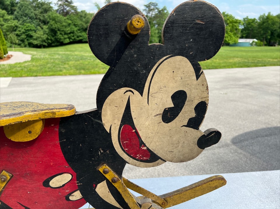 Antique 1930s Disney Enterprises MICKEY MOUSE Rocker Toy Mengel ...
