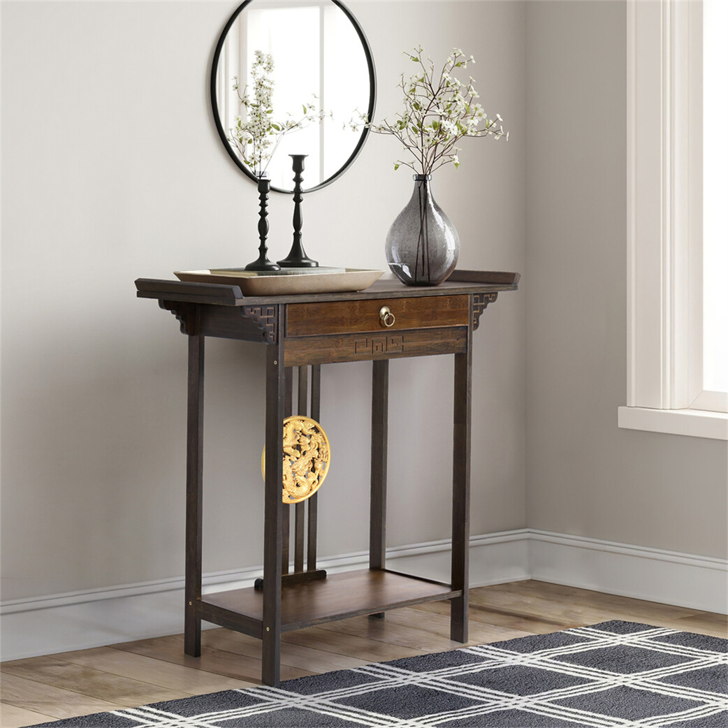 Vintage Hall Console Table Luxurious Totem Decor with Pull Drawer ...