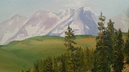 STUNNING COLORADO MOUNTAIN LAKE LANDSCAPE PAINTING SIGNED "ROBERT C ...