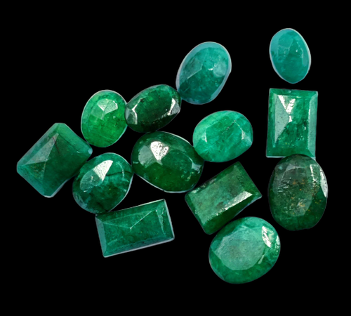 Wonderful Sale Offer 100 Ct Green Emerald Mix Shape Certified Gemstone ...
