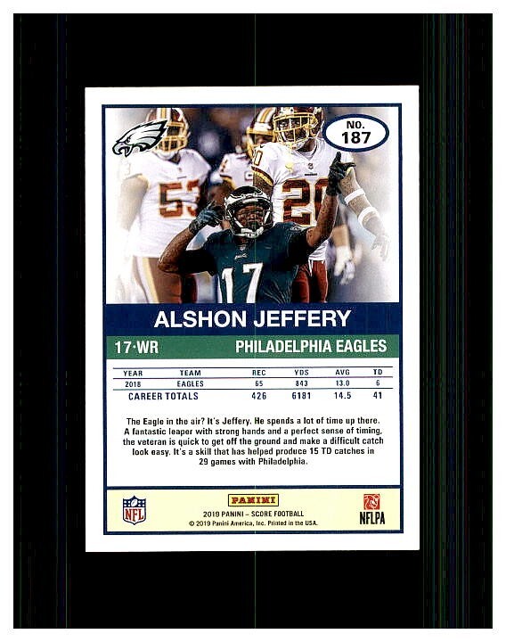2019 Score Football Base #187 Alshon Jeffery - Philadelphia Eagles | eBay