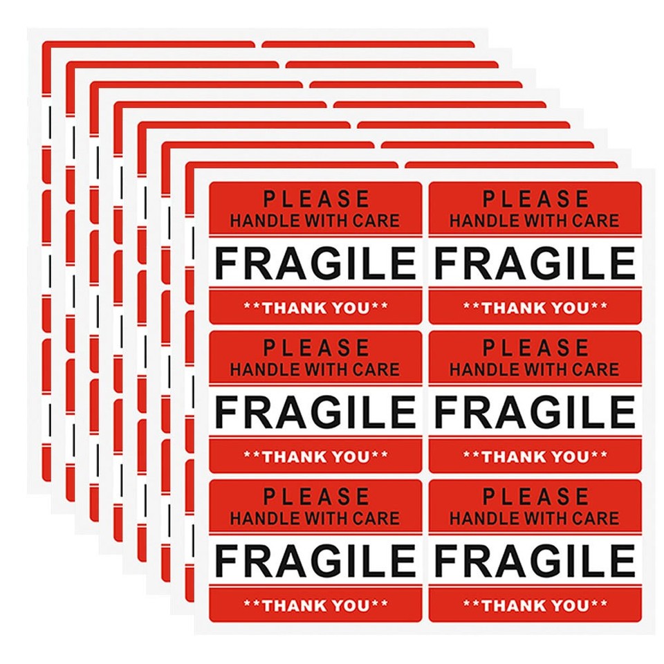 20 Sheets Caution Fragile Stickers Shipping Decals for Packaging Labels ...
