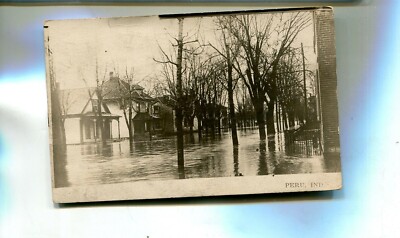 PERU INDIANA FLOOD REAL PHOTO POSTCARD 1913 3985P | eBay