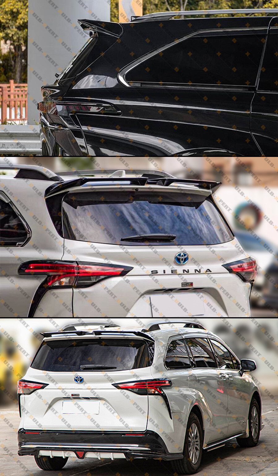 FOR 21-2026 TOYOTA SIENNA MC STYLE GLOSS BLACK REAR ROOF SPOILER WING ...
