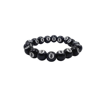 8 Ball Beaded Bracelet All 8 Billiards Accessories Supply Stretch ...