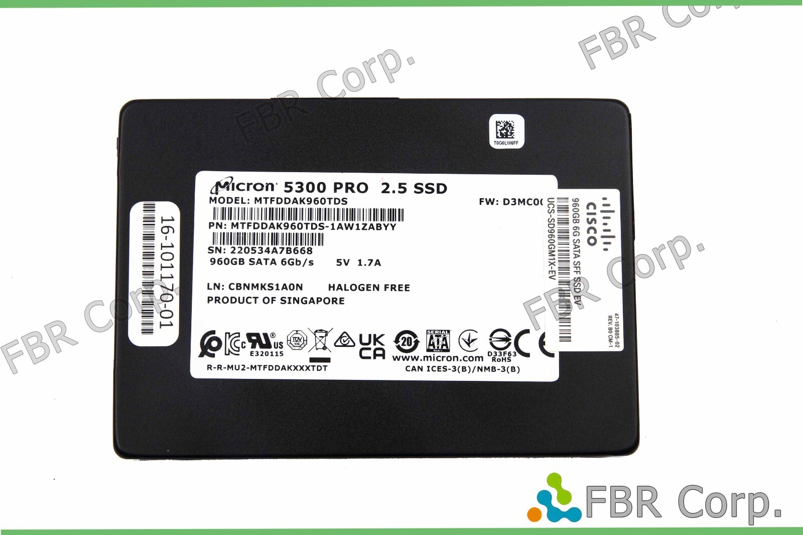 Grade A Micron Cisco 5300 PRO 960GB SFF SSD 2.5" 6Gbps SATA 3 ...