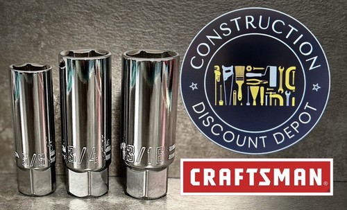 Craftsman 3 Pc 3/8 in. Drive Spark Plug Socket Set 5/8" 3/4" 13/16 ...