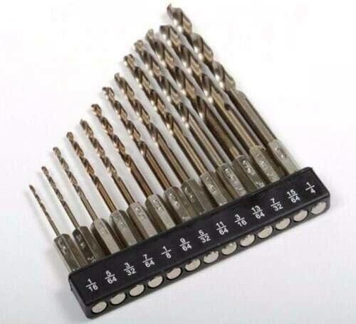 13pc Cobalt Quick Change Hex Shank Drill Bit Set HSS Power Bits Tool ...