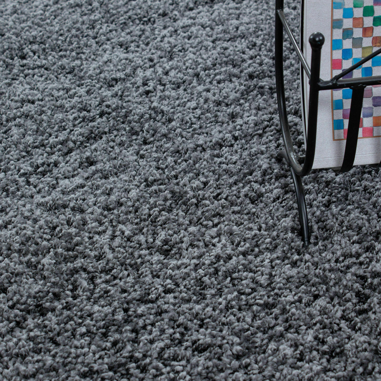 X LARGE GREY SHAGGY RUG SOFT FLUFFY PLAIN THICK 5CM FLOOR CARPET RUG ...