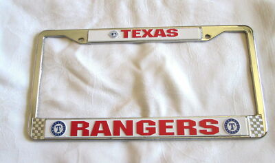 TEXAS RANGERS EMBOSSED CHROME LICENSE PLATE FRAME #02 - NEW | eBay