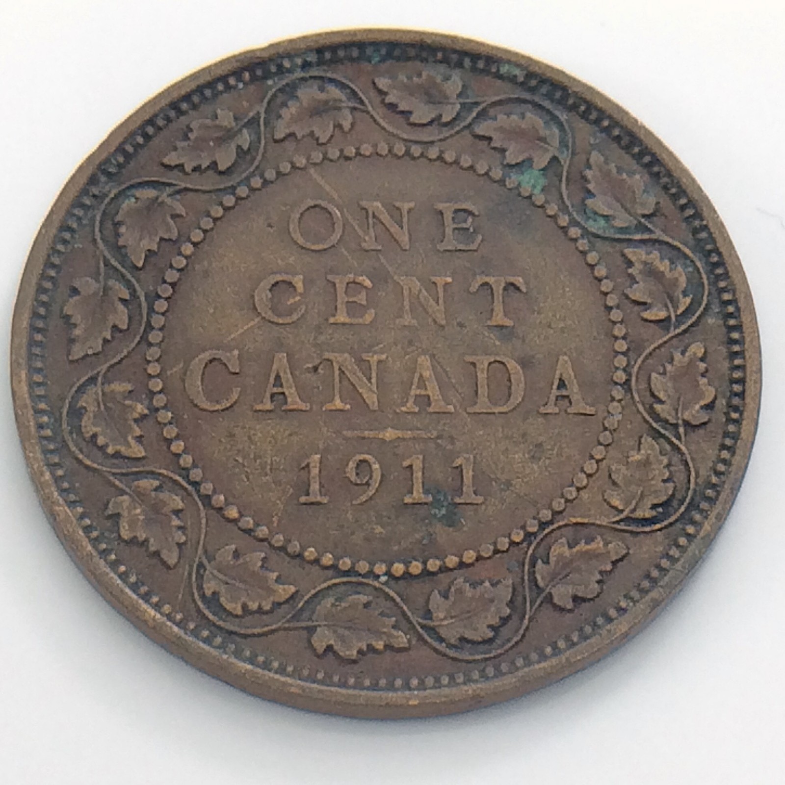 1911 Canada 1 One Large Cent Penny Circulated Canadian Copper Coin H953 ...