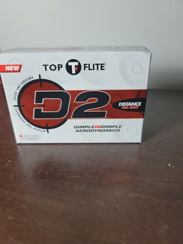 Top Flite D2 Dimple In Dimple Distance 2 packs of 3 High Ball Speed ...