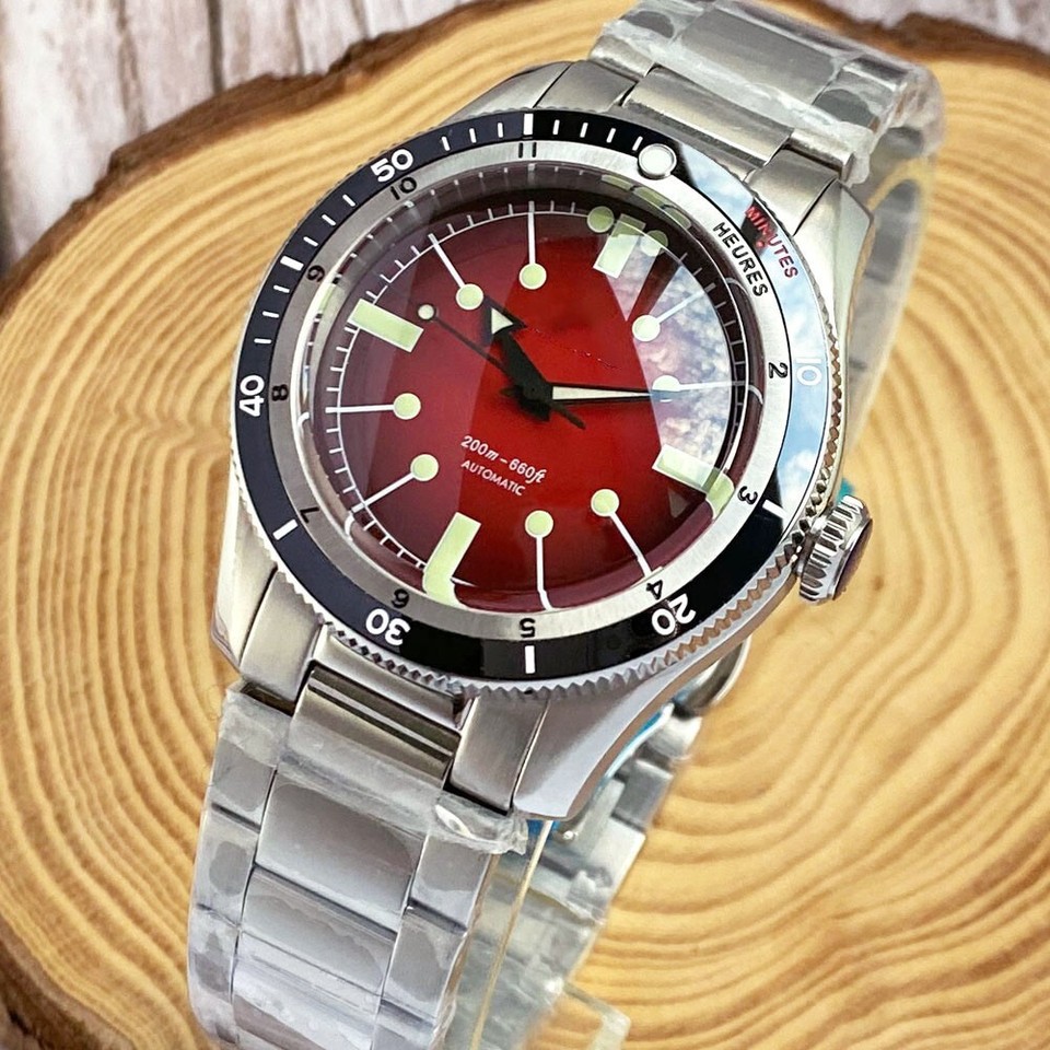 40mm Tandorio Wine red Dial NH35 Automatic Mens Watch Sapphire glass ...