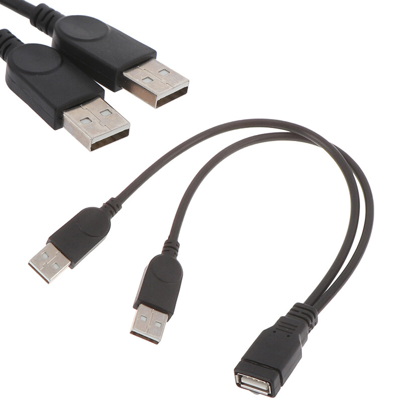 USB 2.0 Female to USB 2 Male Cable USB Double Splitter Power Extension ...