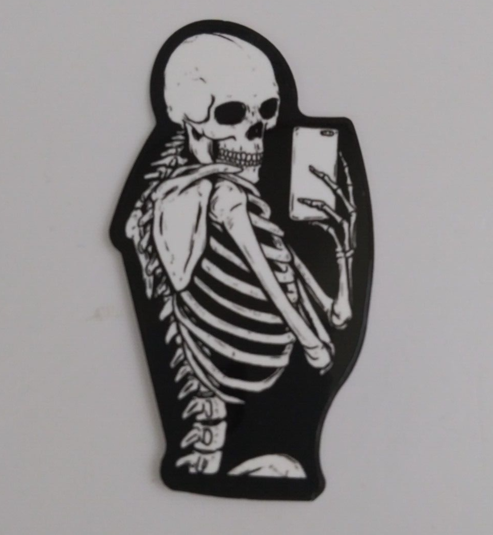 Skeleton Taking Selfie Gothic Skeleton Sticker 2.5" x 1 3/8" (AJ) | eBay