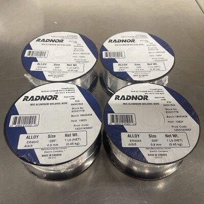 Qty 4 Radnor MIG Aluminum Welding Wire ER4043 Alloy 3/64" 1.2mm ...