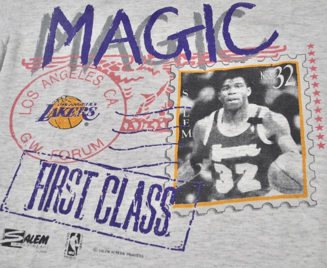 Vintage Los Angeles Lakers 1990 Magic Johnson Shirt S… - Gem