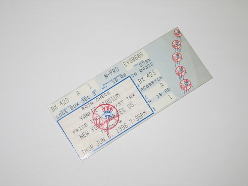 New York Yankees MLB Rain Check Ticket Stub - Yankee Stadium - 1996 | eBay