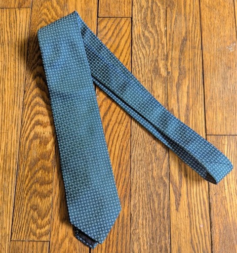 Hermes H Pattern Silk Tie 659099T No Box Blue Green Excellent Condition ...